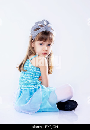 Girl in the prinncess disguise indoors Stock Photo - Alamy