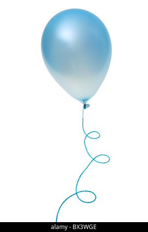 Green party balloon on string with a white background Stock Photo - Alamy