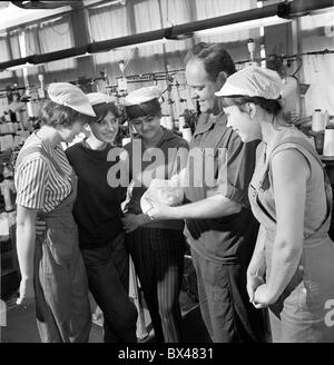 Seamless stocking factory. Varnsdorf, Czechoslovakia, 1966. (CTK Photo ...