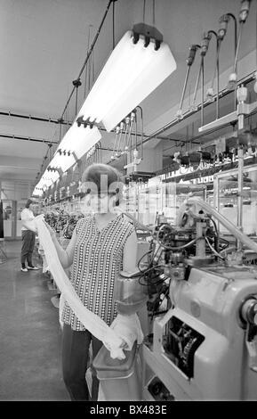 Seamless stocking factory. Varnsdorf, Czechoslovakia, 1966. (CTK Photo ...