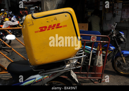 DHL bicycle delivery transport in the city centre of Bordeaux, France ...
