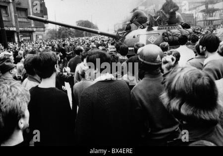 tank, protest, Wenceslas Square Stock Photo - Alamy