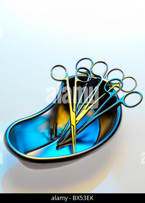 Surgical instruments in a dish Stock Photo - Alamy