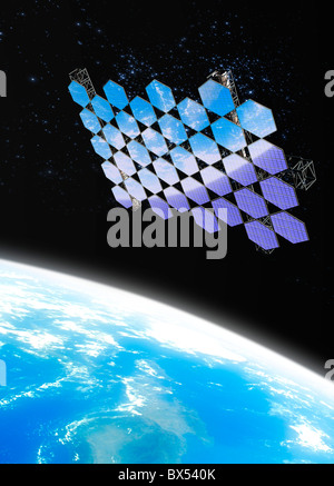 Planet earth with mirrors in space, computer artwork Stock Photo - Alamy