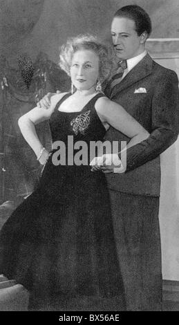 Czechoslovakia 1932, actor Hugo Hass with actress Lida Baarova, Baar ...