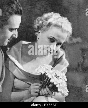 Czechoslovakia 1932, actor Hugo Hass with actress Lida Baarova, Baar ...