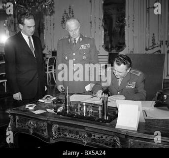 Prague 1949. President Klement Gottwald (smoking pipe) hosts General ...