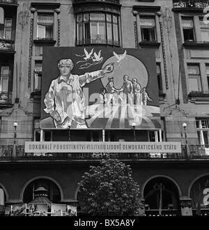 Prague - Czechoslovakia 1949. During 9th Communist Party Rally giant ...