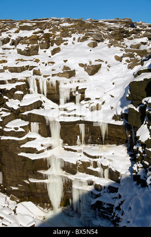 Icicles on Kinder Downfall, Kinder Scout Stock Photo - Alamy