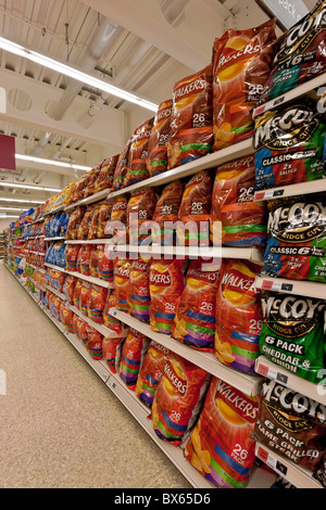 Crisps and snacks display in a supermarket Stock Photo - Alamy