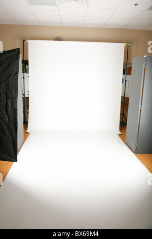 Photography Studio Set Up for Photo Shoot with Green Backdrop Stock ...
