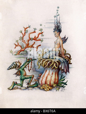 mermaid and merman underwater Stock Photo - Alamy