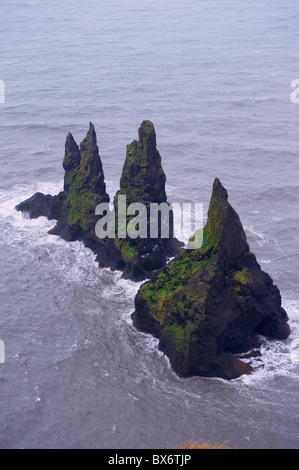 Famous Reynisdrangar sea stacks near Vik, south coast of Iceland ...