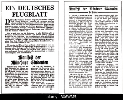 National Socialism / Nazism, resistance, "White Rose" 1942/1943, "The ...