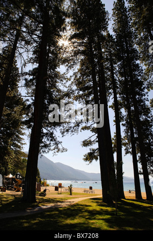 USA, California/Nevada, Lake Tahoe, Incline Village Beach Stock Photo ...