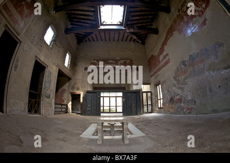 Tuscan atrium with marble impluvium, House with Wooden Partition ...