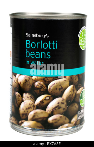 Borlotti beans in tin can, Fagioli Borlotti, Borlotti bean, Borlotti ...