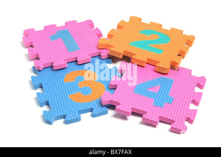 Number Puzzle Pieces Stock Photo - Alamy