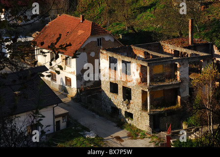 Srebrenica, Bosnia, muslim houses destroyed by the members of the ...