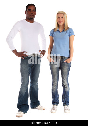 Two persons of different skin color reaching hands. All on white ...