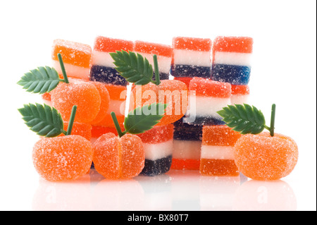 traditional dutch candy with apples from orange and flag sweets Stock ...