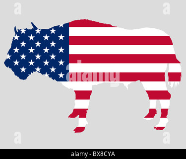 Buffalo in stars and stripes Stock Photo - Alamy