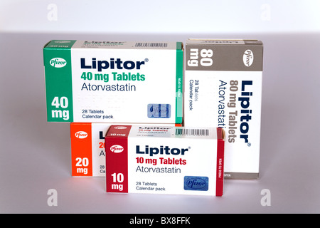 Different strengths of Atorvastatin, trade name Lipitor, made by Pfizer ...