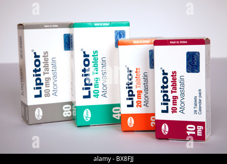 Different strengths of Atorvastatin, trade name Lipitor, made by Pfizer ...
