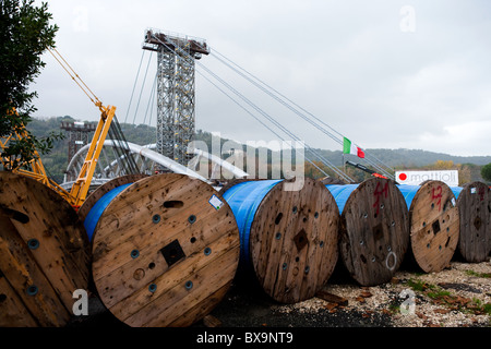 rolled coiled cable construction huge industrial electrical big large ...