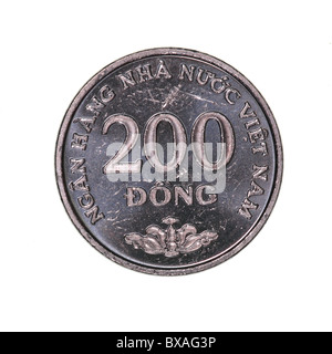 Old Vietnamese 200 Dong coins on the white background (2003 year Stock ...