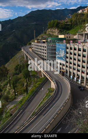Long ramp next to Autostrada Messina-Catania A18 E45 motorway below ...