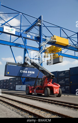 Container port Duisburg Trimodal Terminal D3T, Duisburg, Germany Stock ...