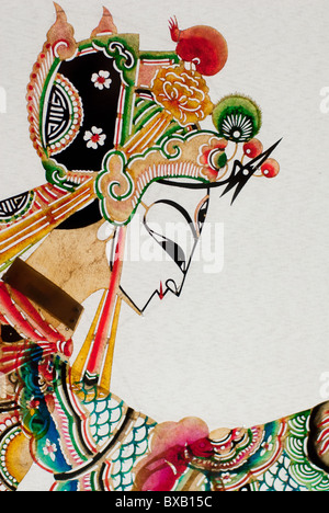 China: Detail of a shadow puppet of an old woman, Sichuan or Qinghai ...