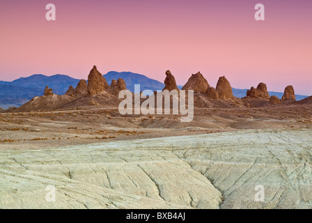 Tufa spires at sunrise, Trona Pinnacles National Natural Landmark ...