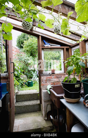 Wooden house with conservatory Stock Photo - Alamy