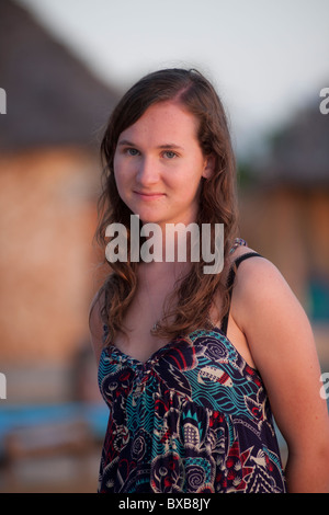 Girl at Manda Bay Resort Stock Photo - Alamy