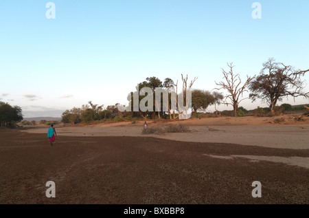 Dried riverbed in Kenya Africa Stock Photo - Alamy