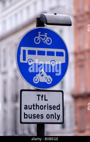 Traffic in London, TFL sign, underground sign and a double decker Stock ...