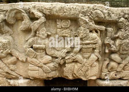 Detail of Altar Q that shows the 16 rulers of the Mayan city of Copan ...