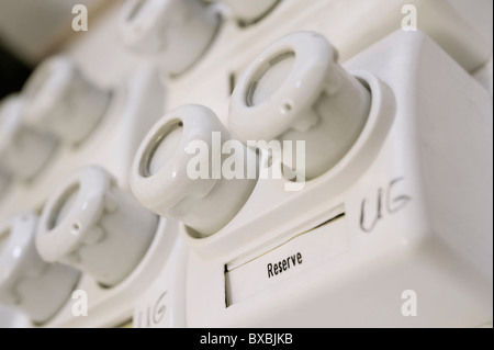 Electrical installation with old screw-in fuses, Switzerland, Europe ...