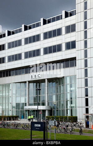 Office building of the BBC television channel in the White City Stock ...