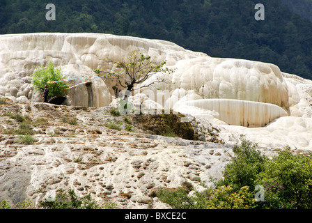Baishuitai travertine terraces, Shangri-la, Yunnan, China Stock Photo ...
