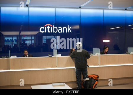 Teller stations in the Citibank new flagship high tech branch in the ...