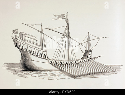 A 16th century galley ship Stock Photo - Alamy