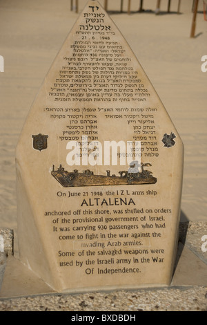 Memorial to the Altalena on the sea front of Tel Aviv, the ship was ...