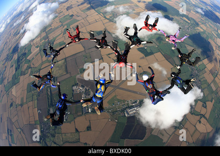 Formation Skydiving at Langar Airfield, England Stock Photo - Alamy