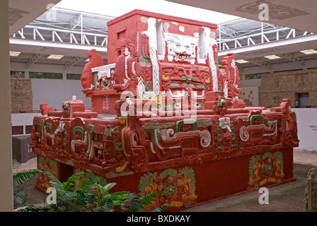 Replica of the Rosalila temple in the Copan Sculpture Museum at the Mayan ruins of Copan ...