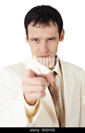 Menacing Man Points His Finger at You Stock Photo - Alamy
