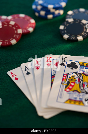 Playing cards on the table Stock Photo - Alamy
