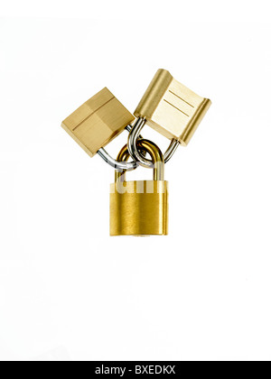 Security Padlocks Locked together Stock Photo - Alamy
